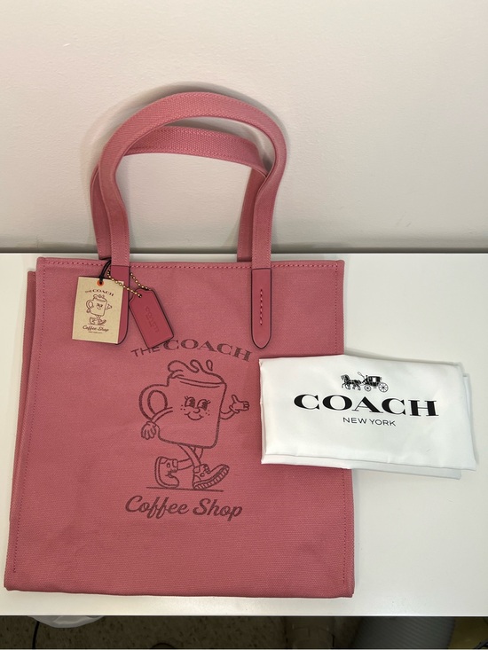 Coach | Bags | Nwt Coach Cafe Lil Miss Jo Coffee Shop Pink Canvas Tote ...
